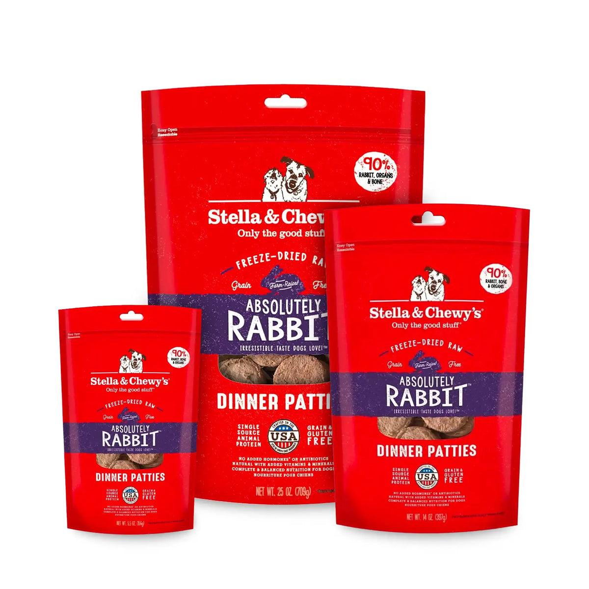 Stella & Chewy's Freeze Dried Rabbit Dinner Patties Dog Food - Vetopia ...